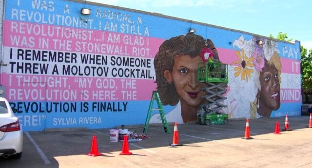 A giant mural honoring transgender icons is looming large in Texas ...