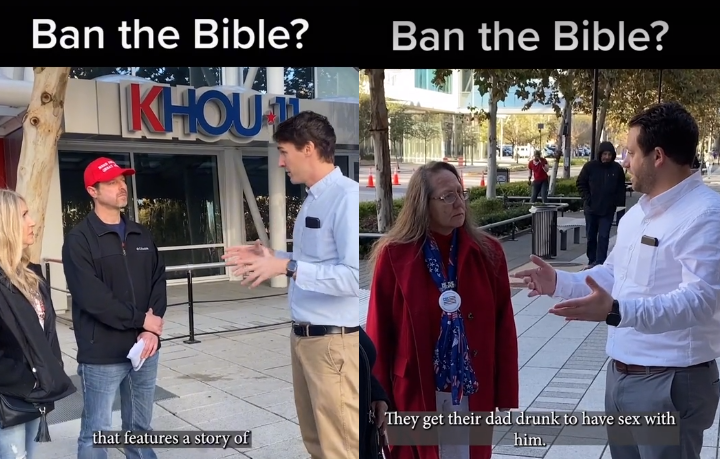Comedians get Trumpers to agree to ban the Bible from schools by ...