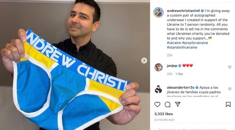 Andrew Christian slammed for using Ukraine to promote its undies ...