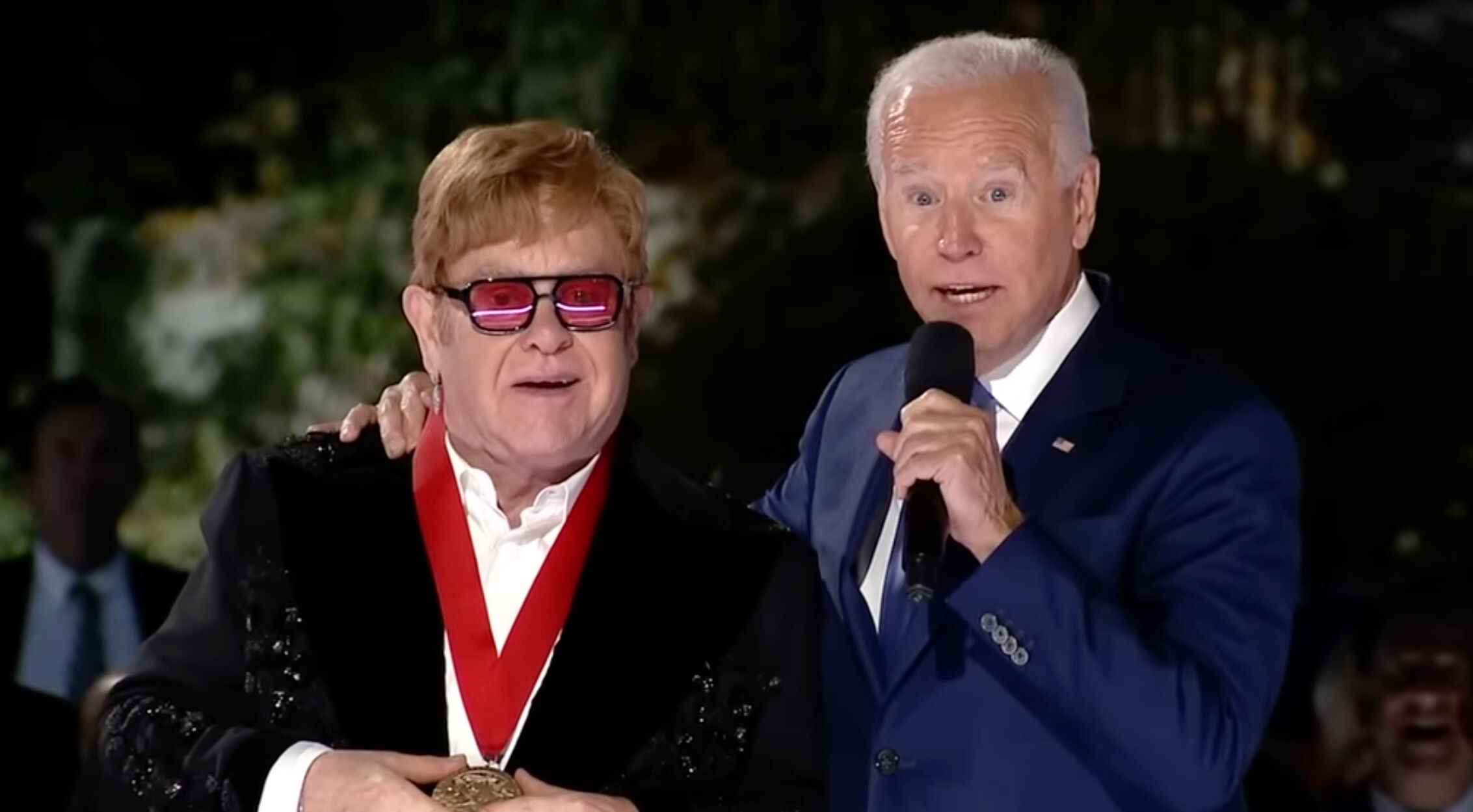 President Biden surprised Elton John with the National Humanities Medal ...