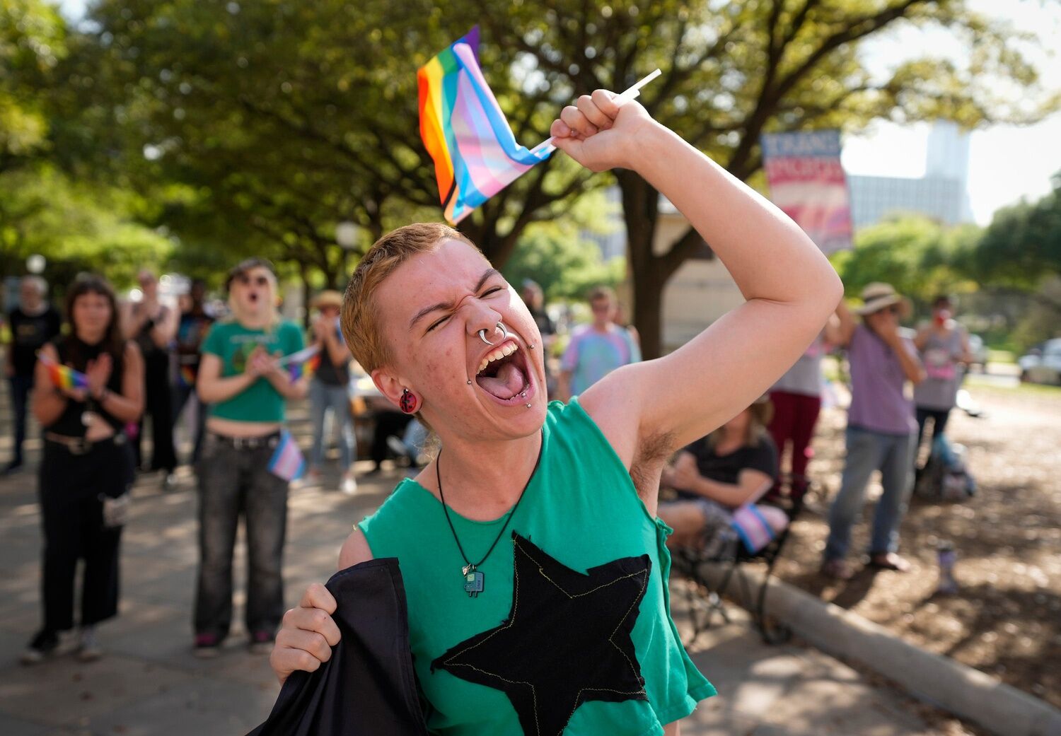 Trans advocates & allies rally in front of the Capitol on the Trans Day ...
